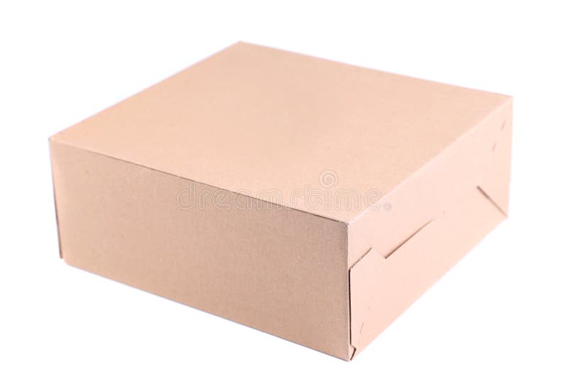 Closed Shipping Cardboard Box Isolated on White Stock Image - Image of ...