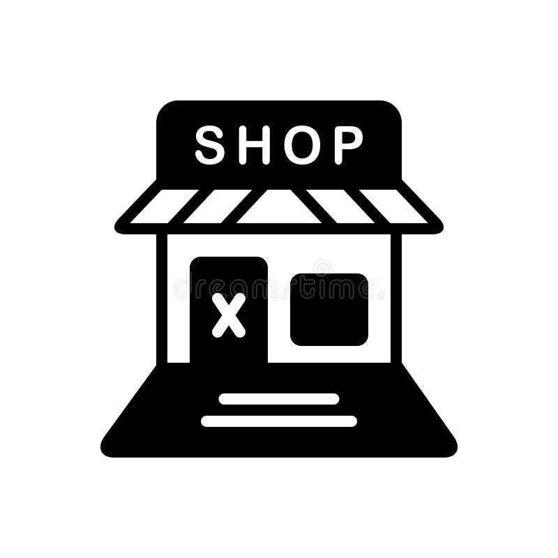 Black Solid Icon for Closed Shop, Retail and Store Stock Vector ...