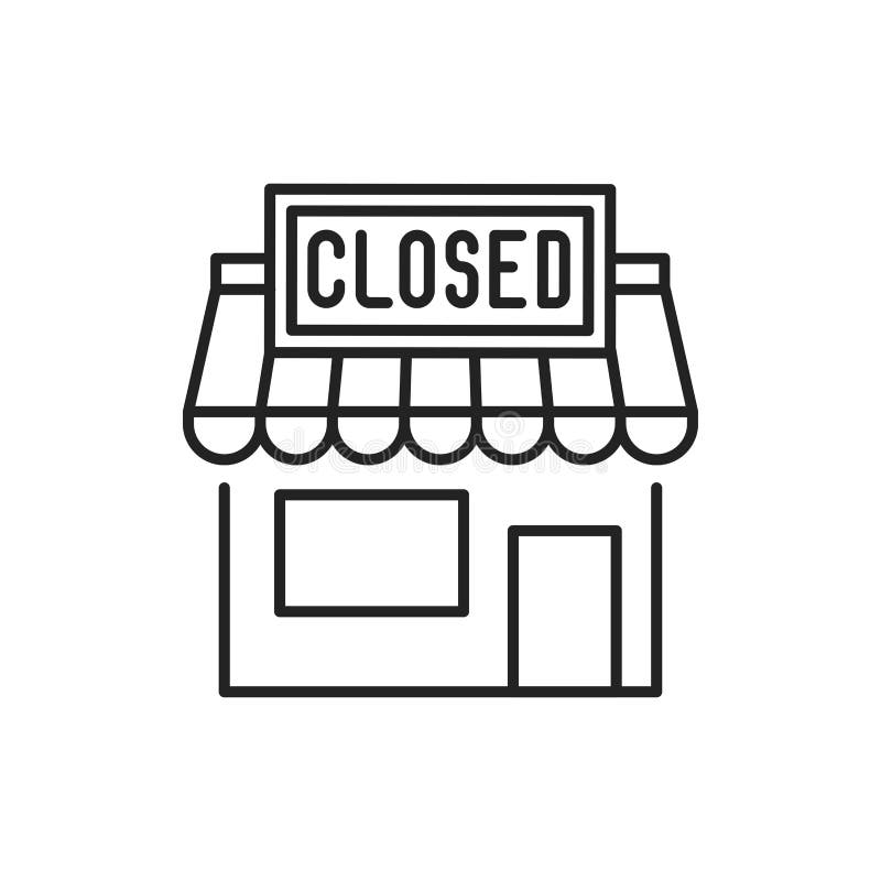 Closed Shop Line Color Icon. Sign for Web Page, Mobile App Stock Vector ...