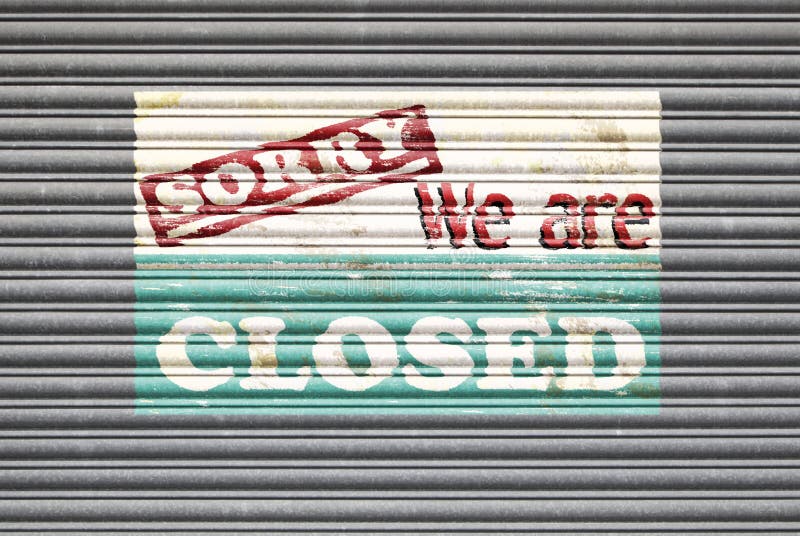 Closed Shop Sign stock image. Image of sign, shop, metal - 59880423