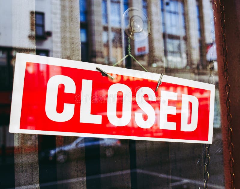 Closed shop sign stock photo. Image of lock, glass, window - 176735756