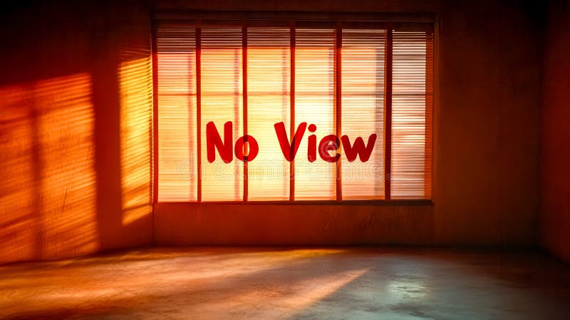 Closed Shutters with No View Painted Across in Empty Room Stock Image ...