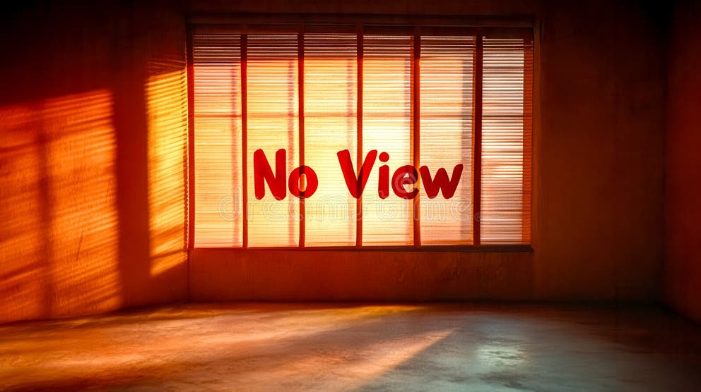 Closed Shutters with No View Painted Across in Empty Room Stock Image ...