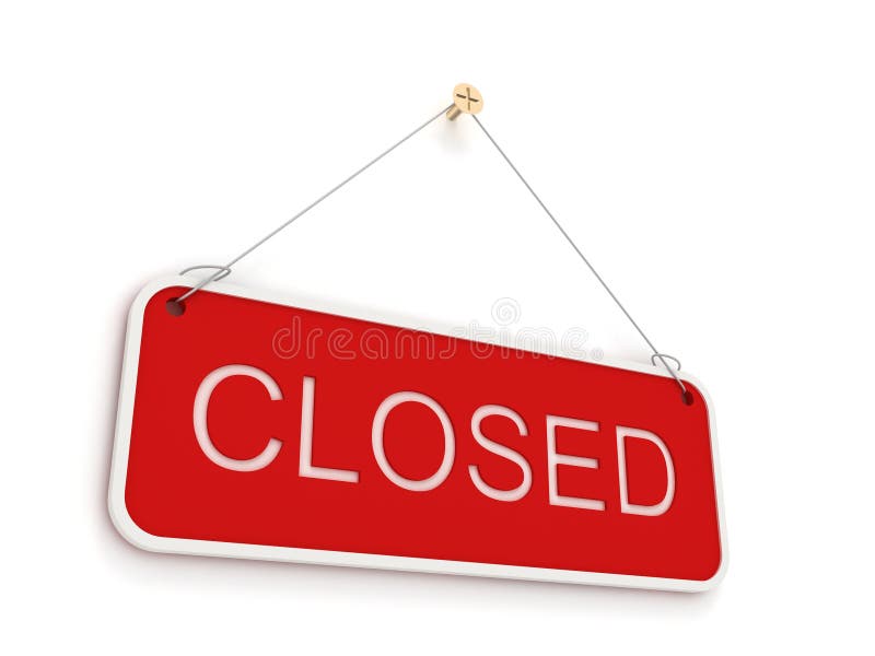 Closed Sign Logo stock illustration. Illustration of white - 108897658