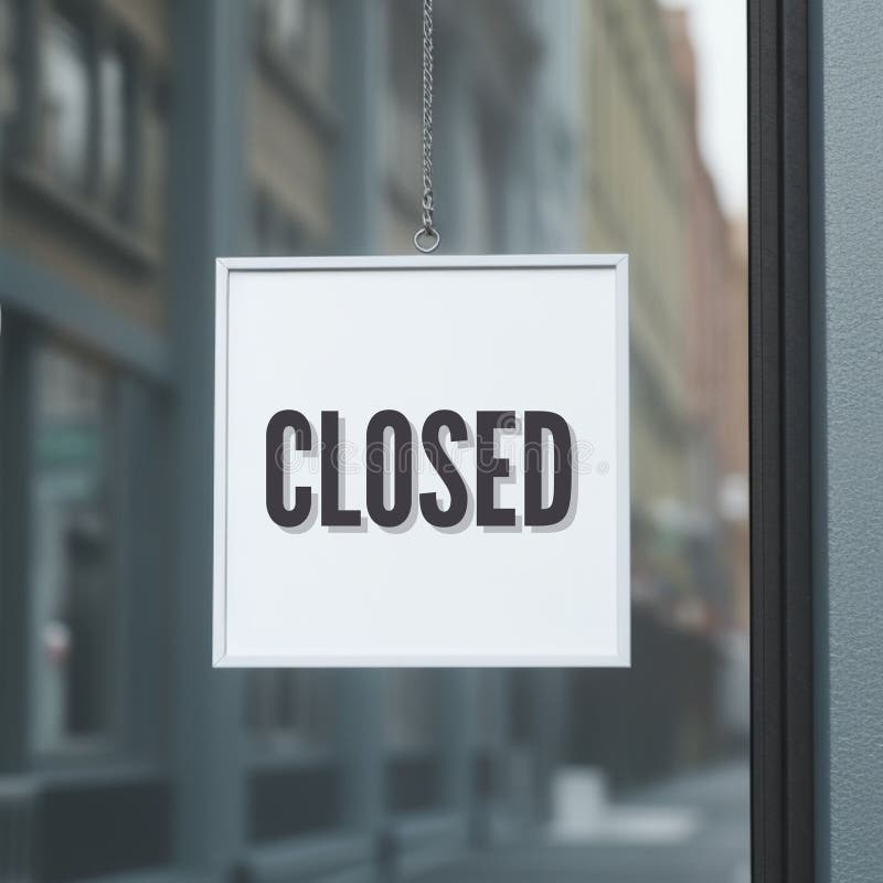 Shop Closed Sign in Store Window Stock Photo - Image of imagine, street ...