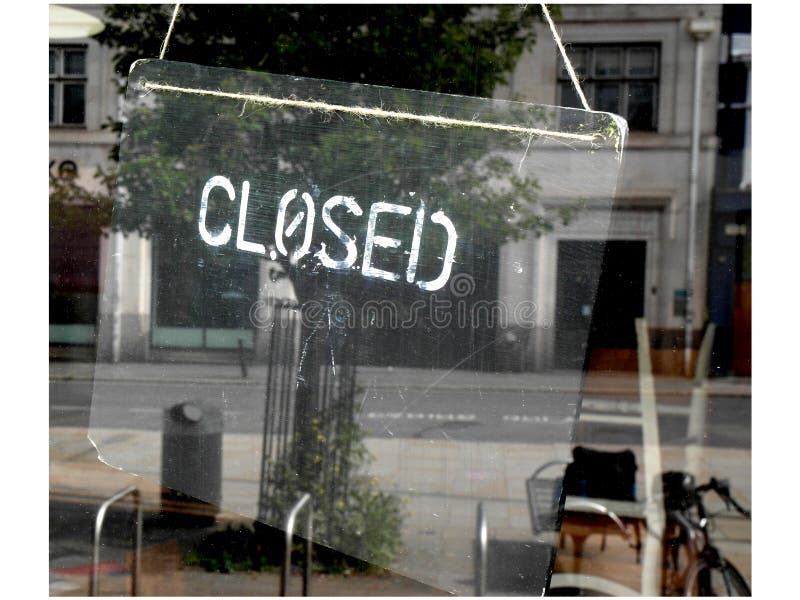 Closed Sign in Business Window Stock Image - Image of lockdown, empty ...