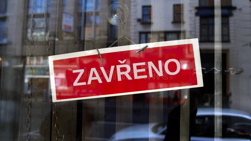 Closed sign in Czech stock photo. Image of republika - 371318028
