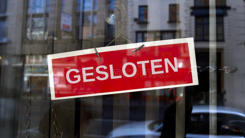 Closed sign in Dutch stock photo. Image of netherlands - 371318032
