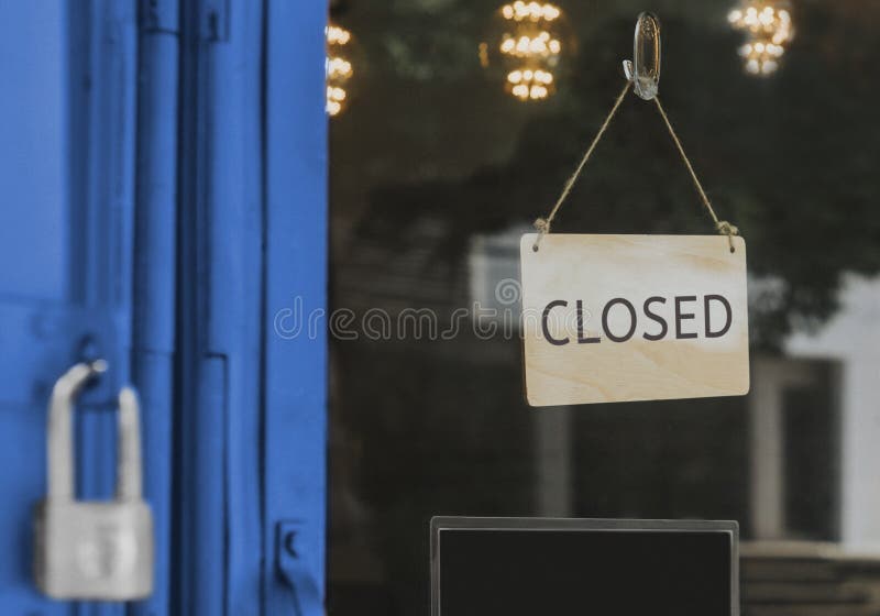 Closed Sign Hanging Outside a Restaurant, Store, Office or Other Stock ...