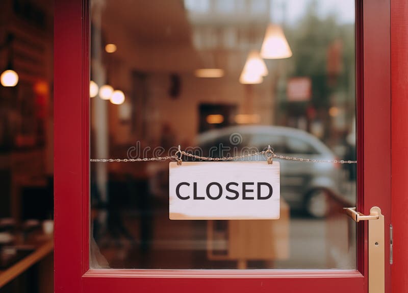 Closed Sign Hanging Outside a Restaurant, Store, Office Stock ...