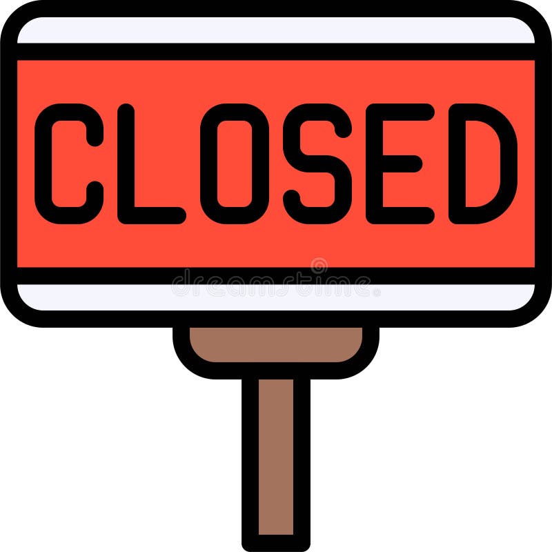 Closed Sign Icon, Bankruptcy Related Vector Stock Vector - Illustration ...