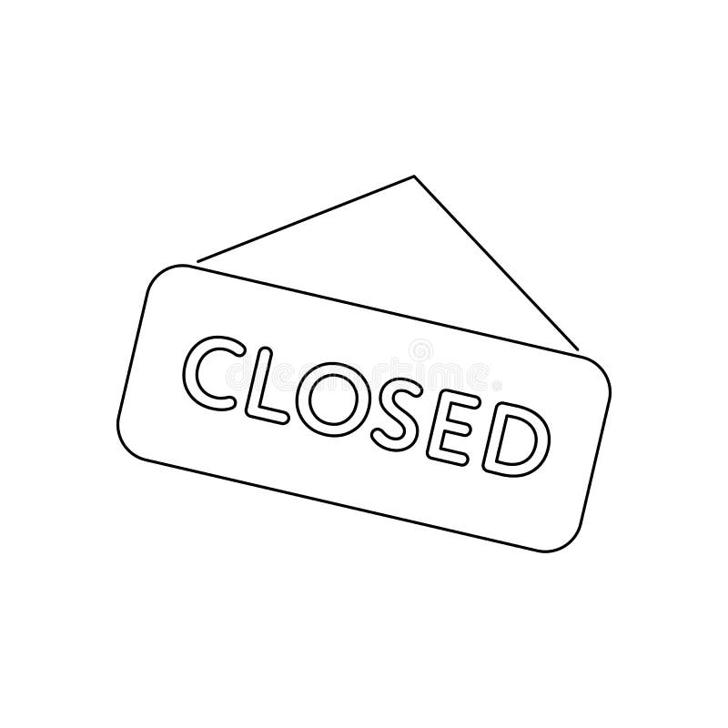Closed Sign Icon Design stock vector. Illustration of sorry - 250733600
