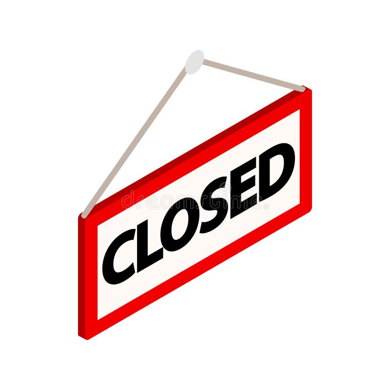 Closed Sign Icon, Isometric 3d Style Stock Vector - Illustration of ...