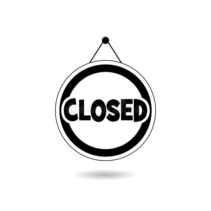 Closed Sign Icon with Shadow Stock Vector - Illustration of frame, long ...