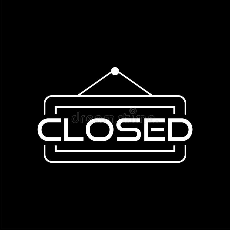 Closed Sign Sticker Isolated on White Background Stock Vector ...