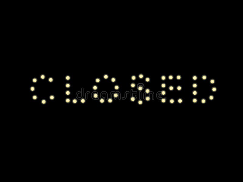 Closed Sign with Light Bulbs. Vector Stock Illustration for Card Stock ...