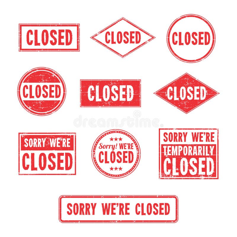 Closed Sign Logo stock vector. Illustration of white - 108897771