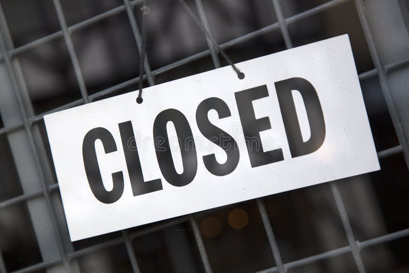 Closed Sign on Shop Door stock image. Image of business - 191284299