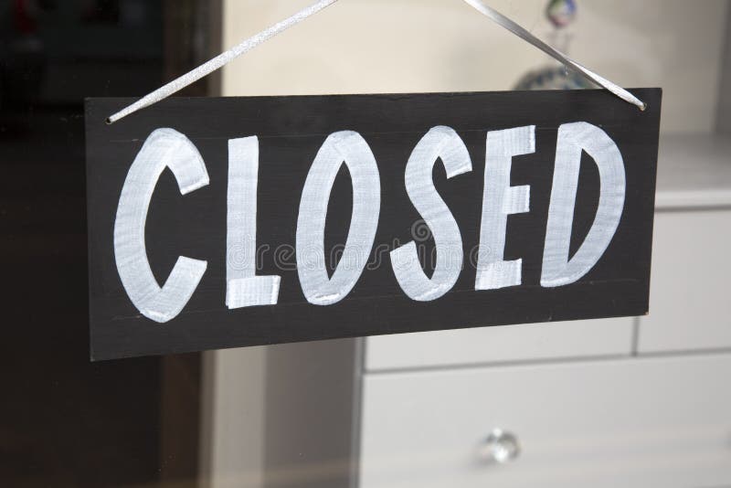 Closed Sign on Shop Window stock photo. Image of shut - 96729872