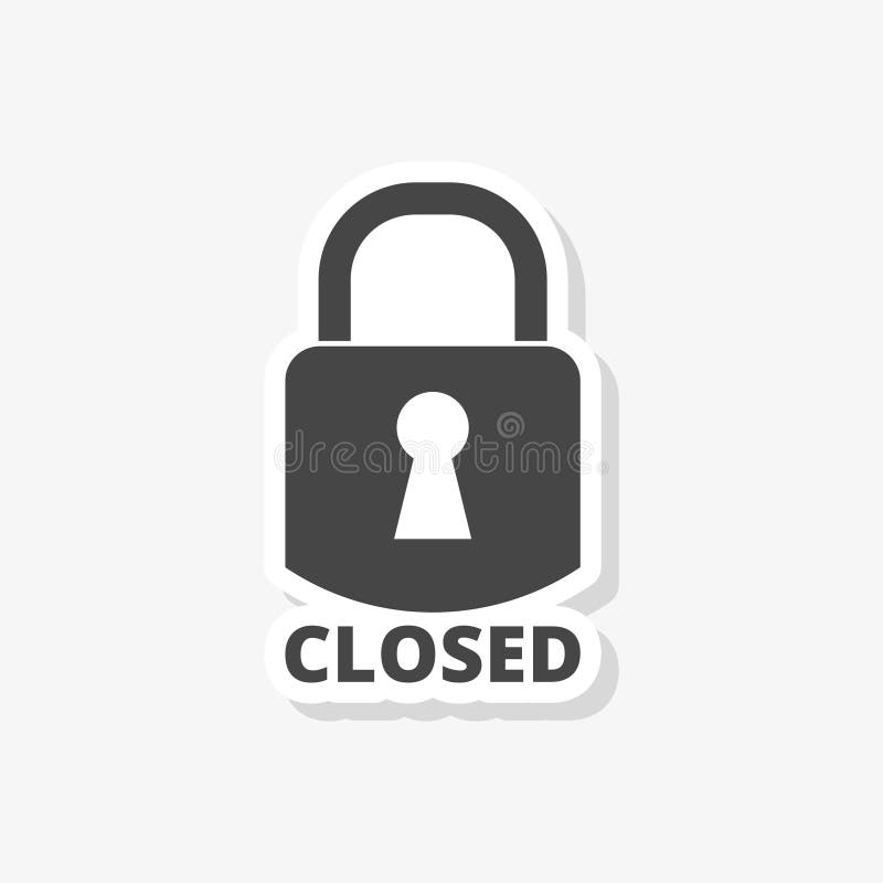 Closed Sign Sticker, Simple Vector Icon Stock Vector - Illustration of ...