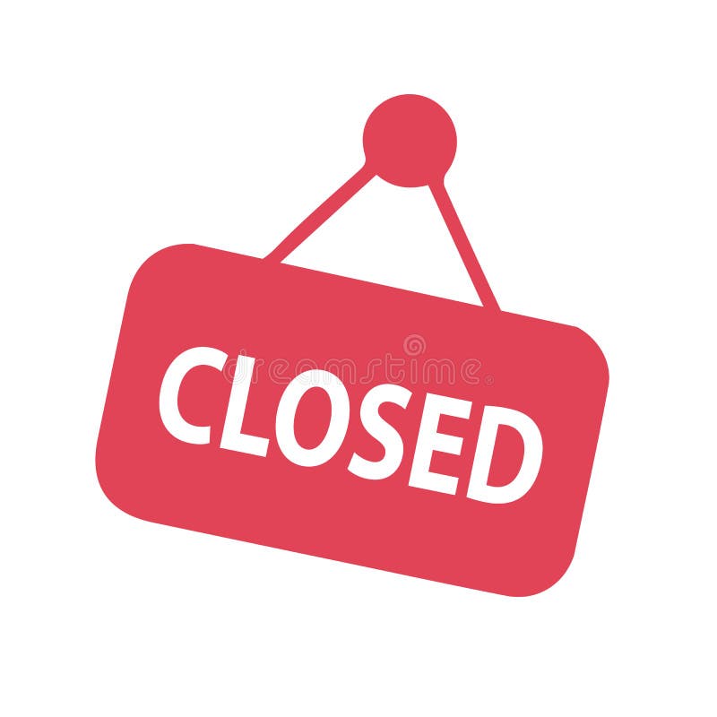 Closed Sign Text Vector Icon Stock Vector - Illustration of service ...