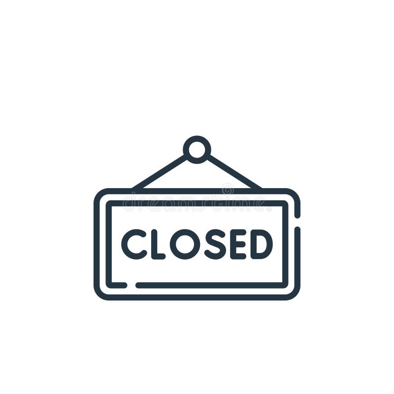 Closed Sign Vector Icon. Closed Sign Editable Stroke Stock Vector ...