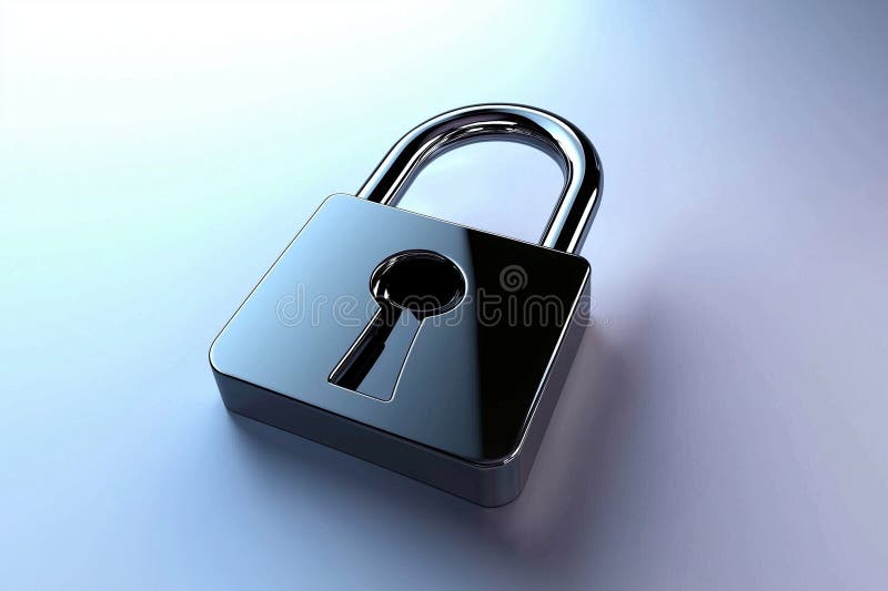 Closed Silver Padlock on Light Blue Background Stock Image - Image of ...
