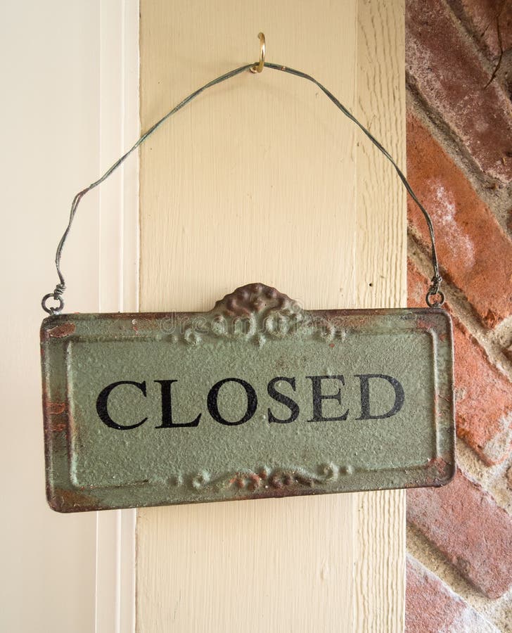 Closed sign on the door stock image. Image of open, signpost - 152360077