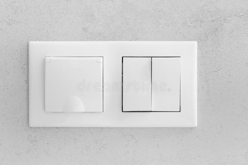 Closed Socket and Switch on the Wall in the Bathroom Stock Photo ...