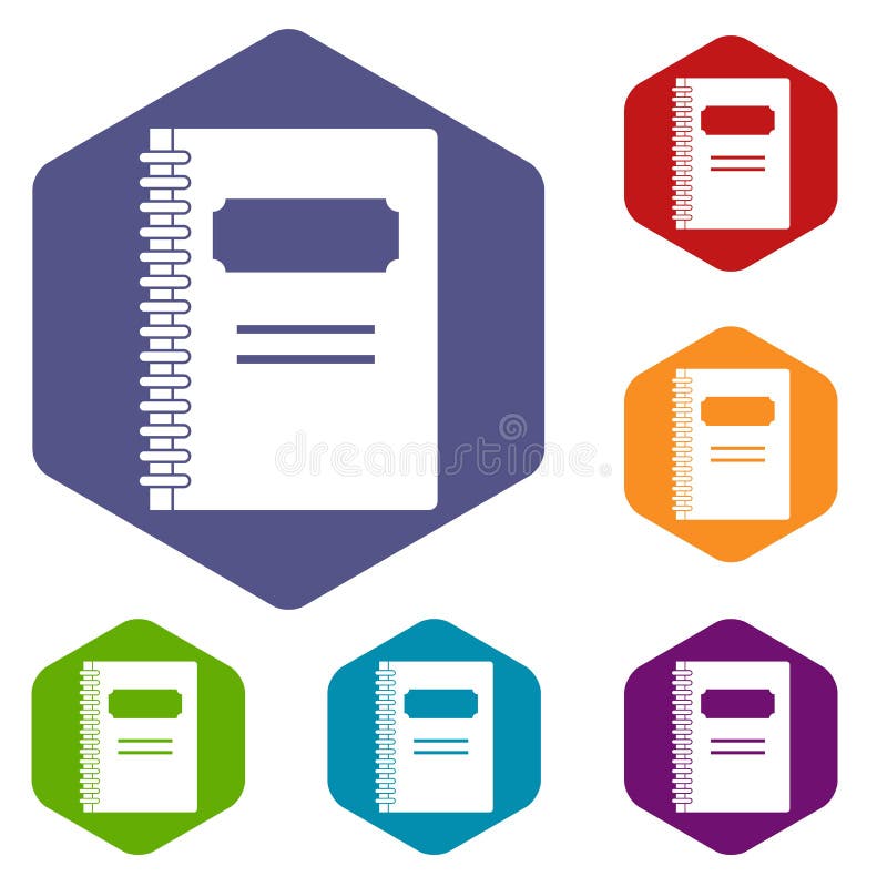 Closed Spiral Notebook Icon White Stock Vector - Illustration of ...