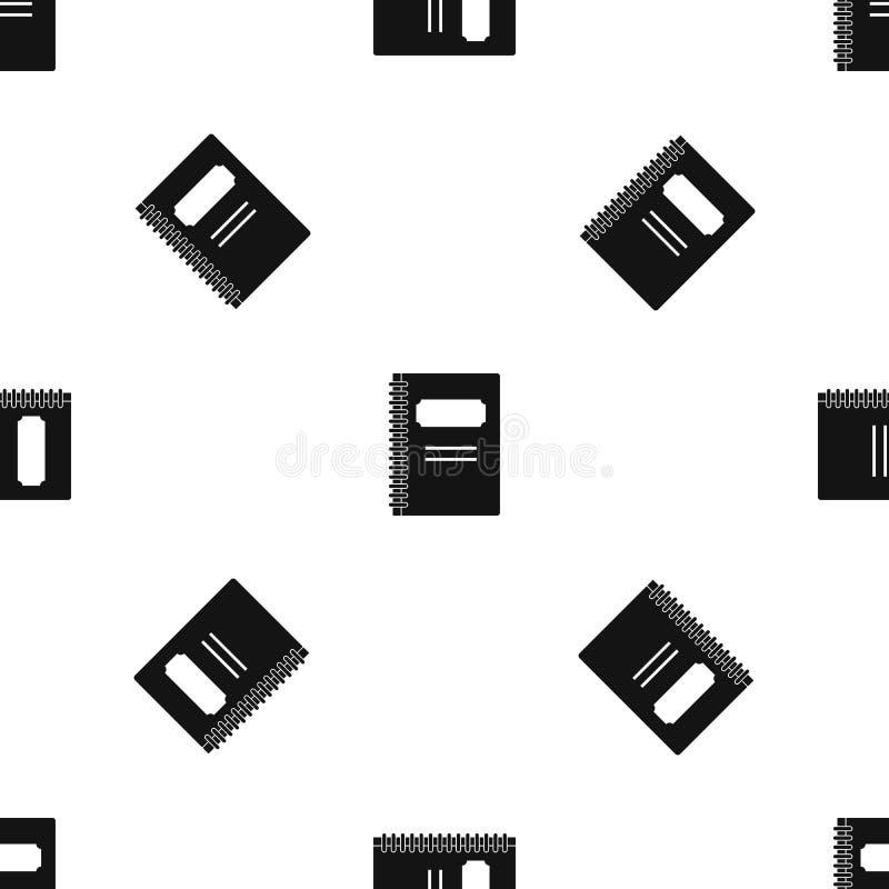 Closed Spiral Notebook Pattern Seamless Black Stock Vector ...