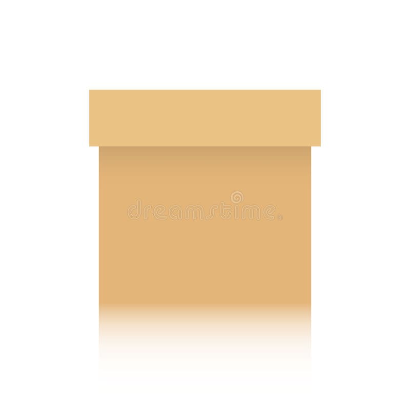Closed Square Paper Box Icon Vector. Cardboard Box Illustration Stock ...
