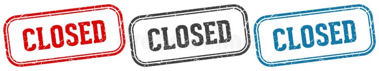 Closed Stamp. Closed Rectangular Stamp Set Isolated on White Background ...