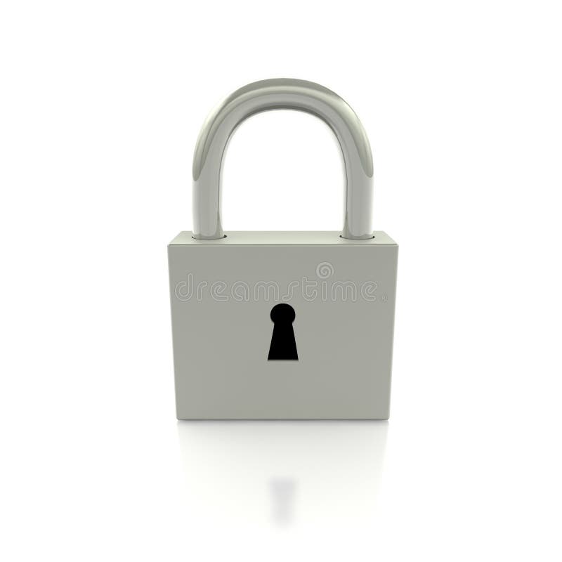Closed Steel Lock on White Isolated Background Stock Illustration ...