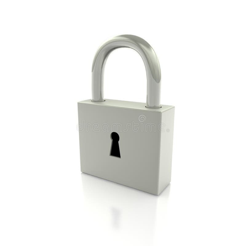 Closed Steel Lock on White Isolated Background Stock Illustration ...