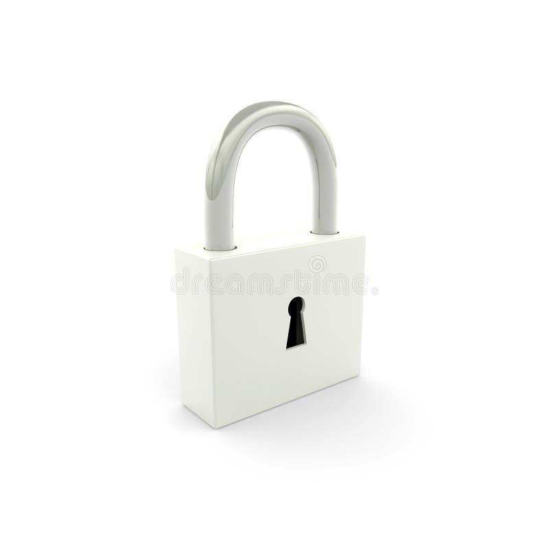 Closed Steel Lock on White Isolated Background Stock Illustration ...
