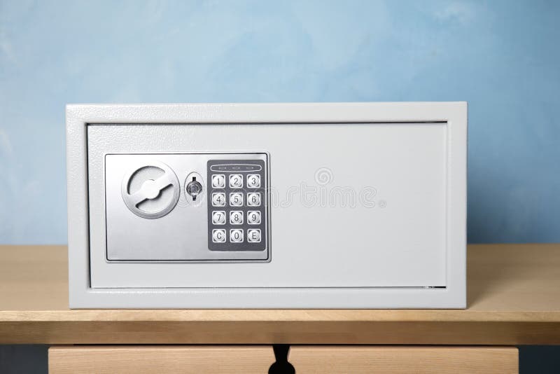 Closed Steel Safe with Money and Gold Bars on White Background Stock ...