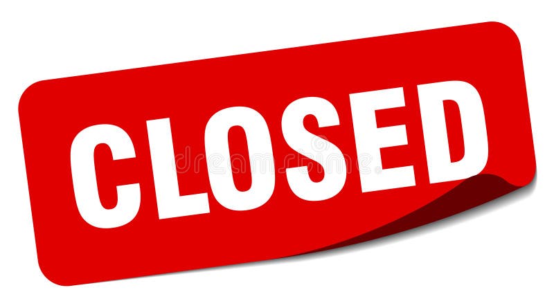 Closed Sticker. Closed Label Stock Vector - Illustration of rectangular ...