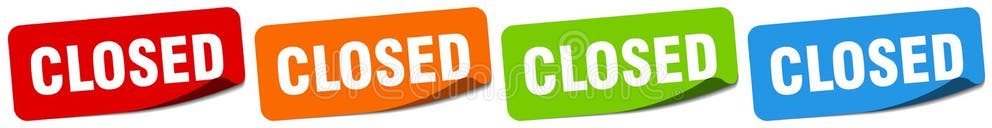 Closed Sticker. Closed Sticker Set on White Background Stock Vector ...