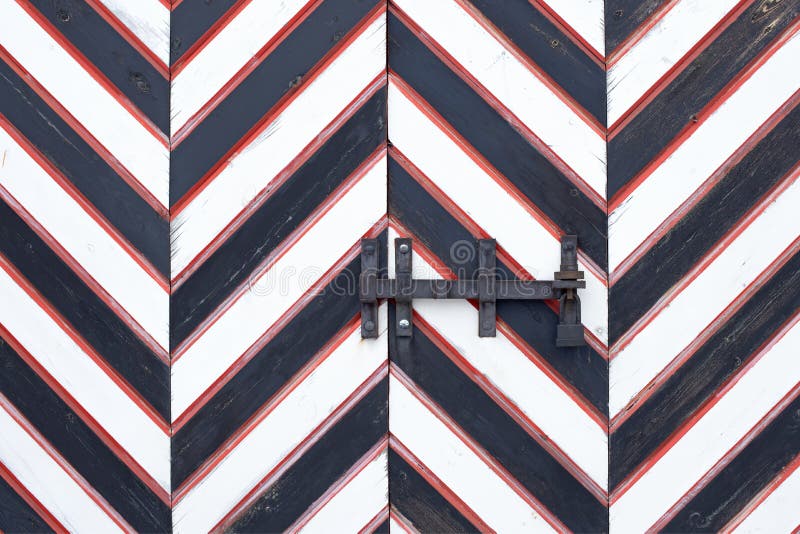 Closed striped wooden gate stock photo. Image of geometry - 215686280