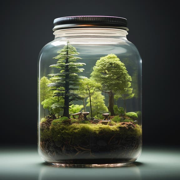 Natural World Environment Inside a Jar Stock Image - Image of bottle ...