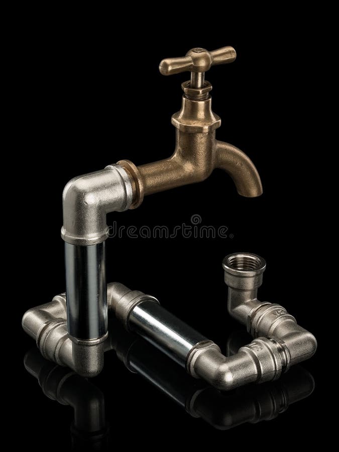 The Closed System of a Water Pipe Stock Image - Image of isolated ...