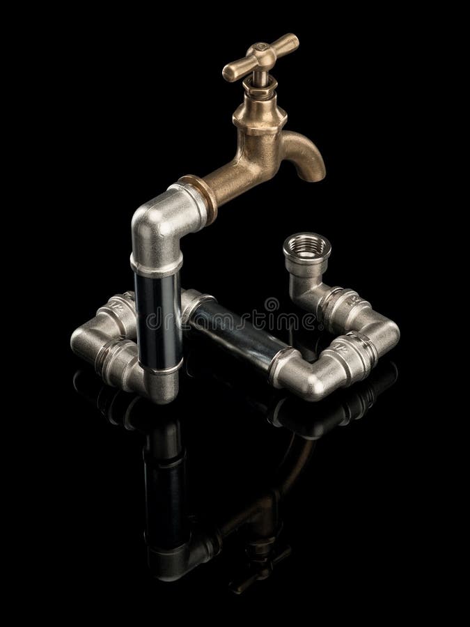 The Closed System of a Water Pipe Stock Image - Image of isolated ...