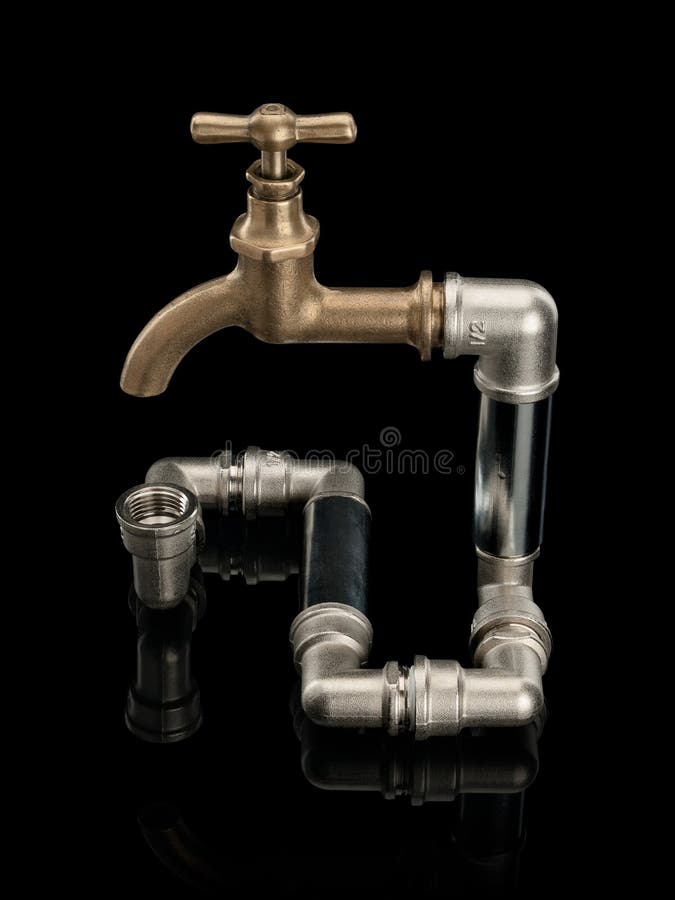 The Closed System of a Water Pipe Stock Image - Image of isolated ...