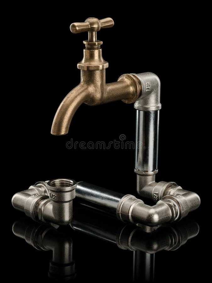 The Closed System of a Water Pipe Stock Image - Image of isolated ...