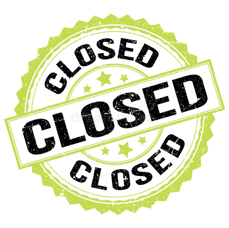 CLOSED Text on Green-black Round Stamp Sign Stock Illustration ...