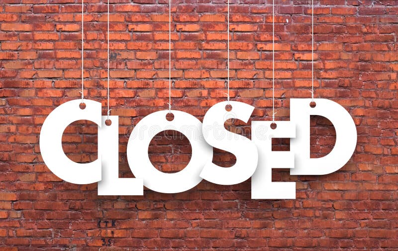 Closed stock illustration. Illustration of render, message - 46244465