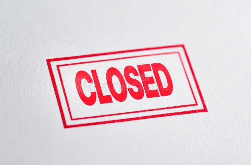CLOSED Text Words Phrase Seal Stamp on Paper Stock Illustration ...