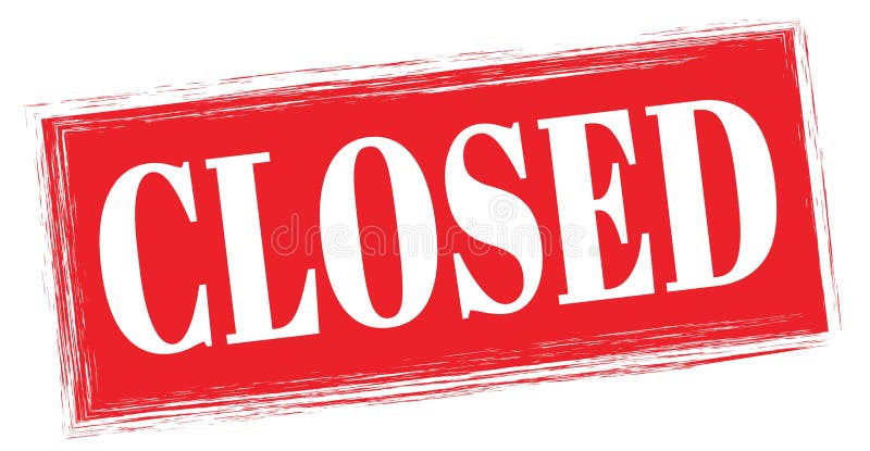 CLOSED Text Written on Red Stamp Sign Stock Illustration - Illustration ...
