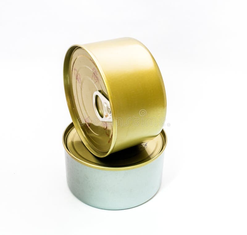 Closed Tin Can with Open Key Stock Image - Image of food, background ...